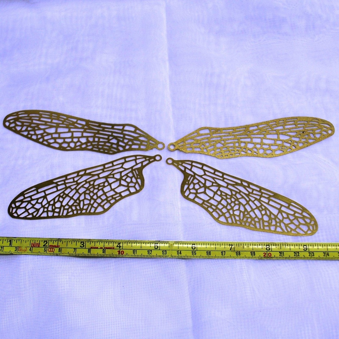 Dragonfly Wing Brass Filigree | 1 Set (4 Wings) or 6 Sets (24 Wings) - Etsy