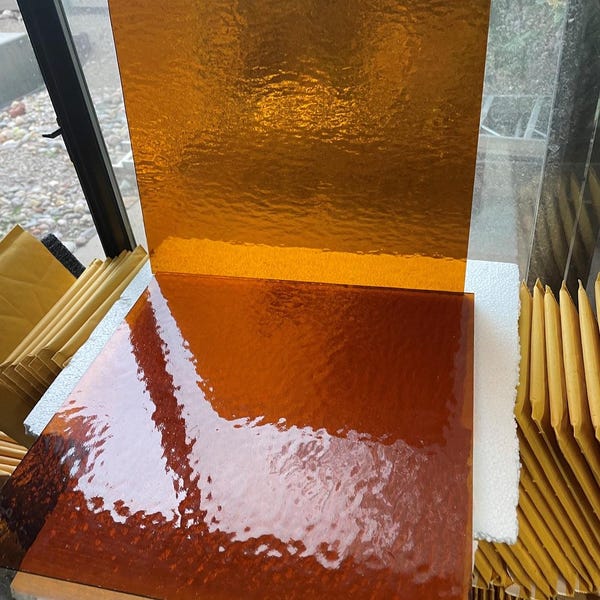 Amber Stained Glass Sheets - Etsy