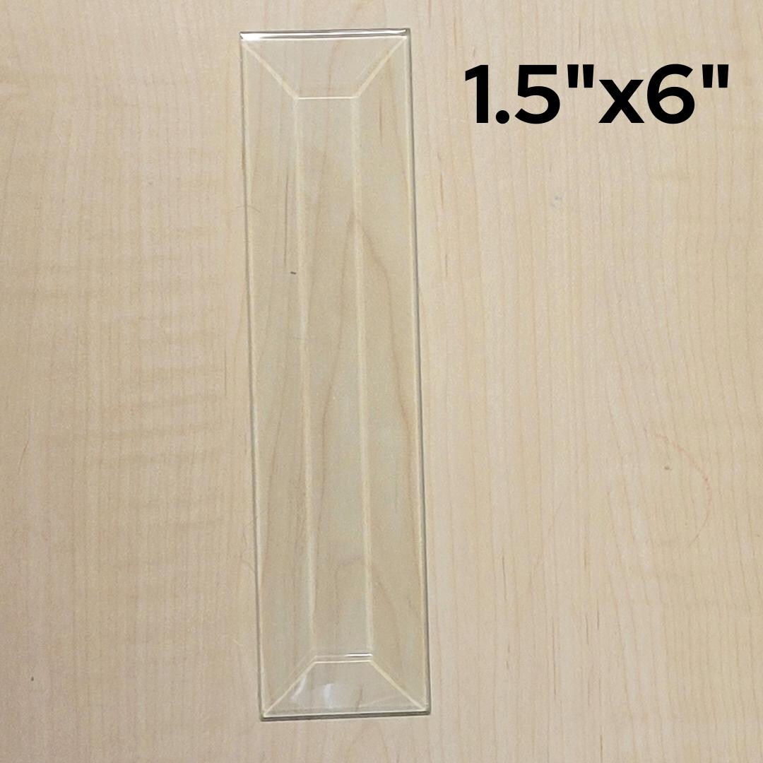 1-1/2" X 6" Rectangle Clear Bevel Glass (1.5"x6") | 10 or 30 Pack - Etsy