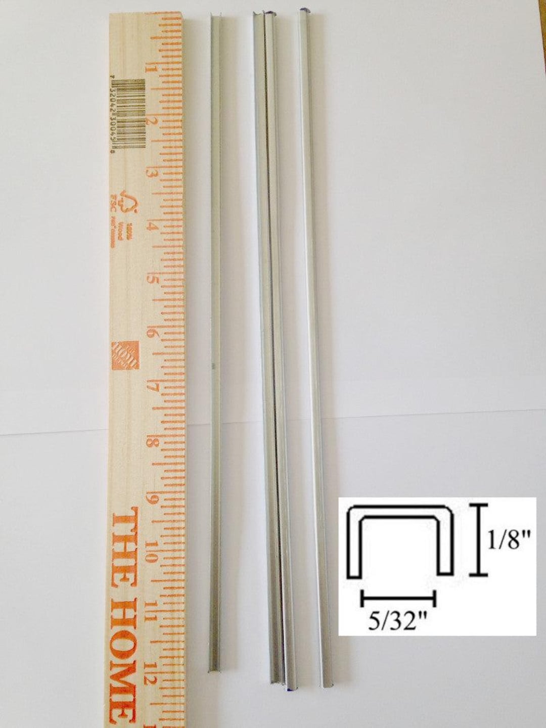 20" Strips of 1/8" Zinc U Came Channel (20 Inch) | 4 Pack - Etsy