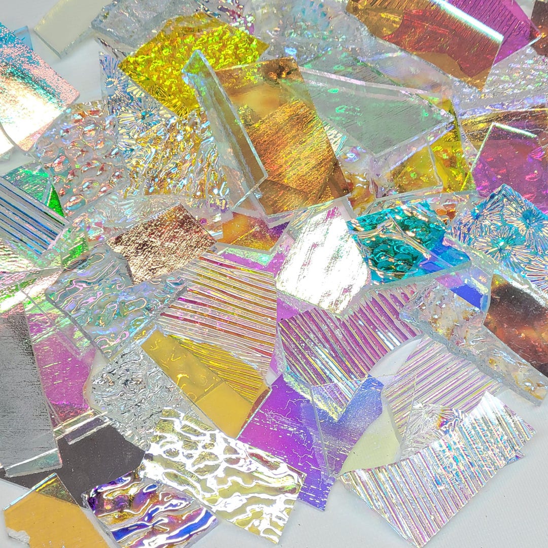 Dichroic Glass Scrap 96 COE on Clear - 4 Oz | 8 Oz - Etsy