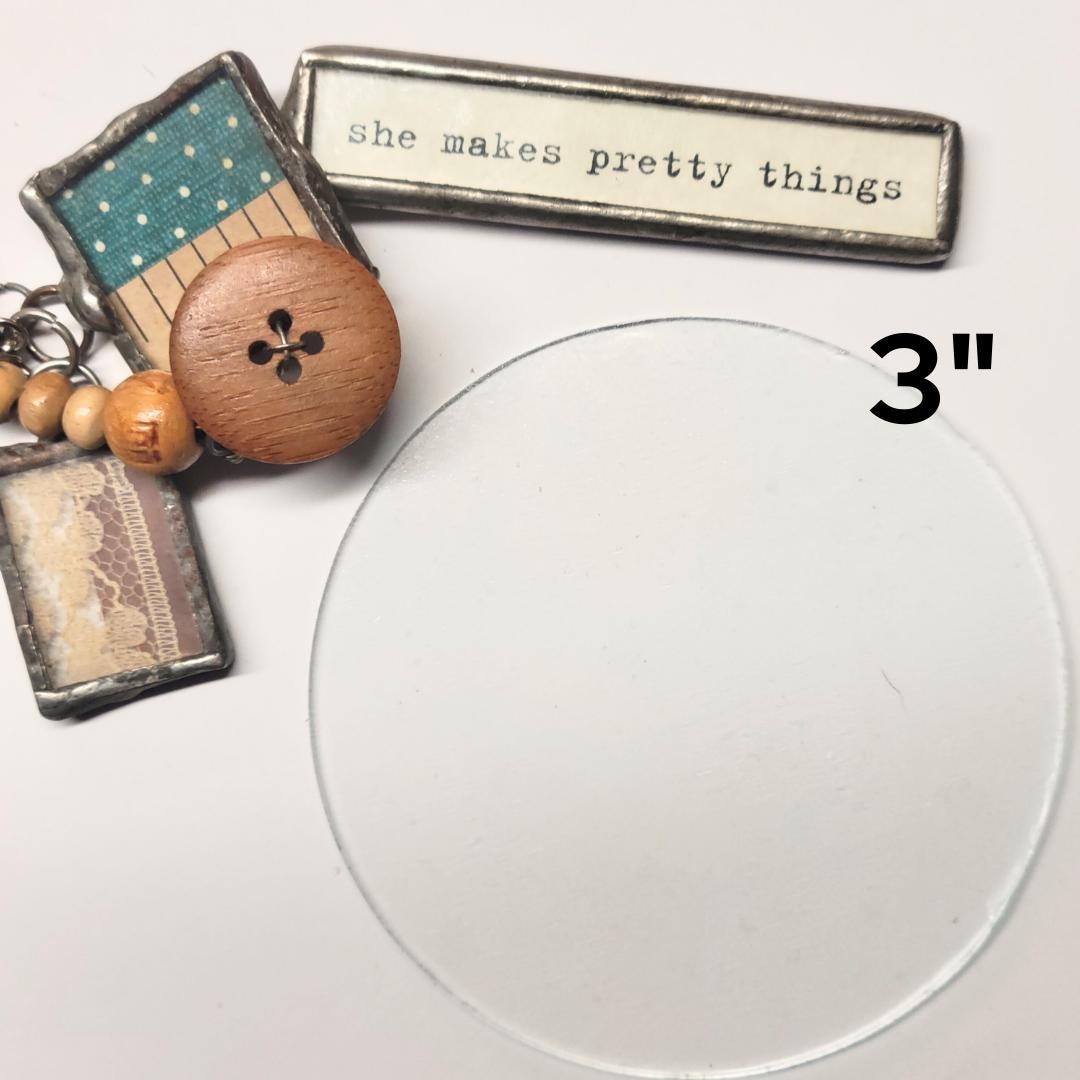 3 Circle Round Clear Flat Glass 3 Inch 4 or 16 Pack - Etsy