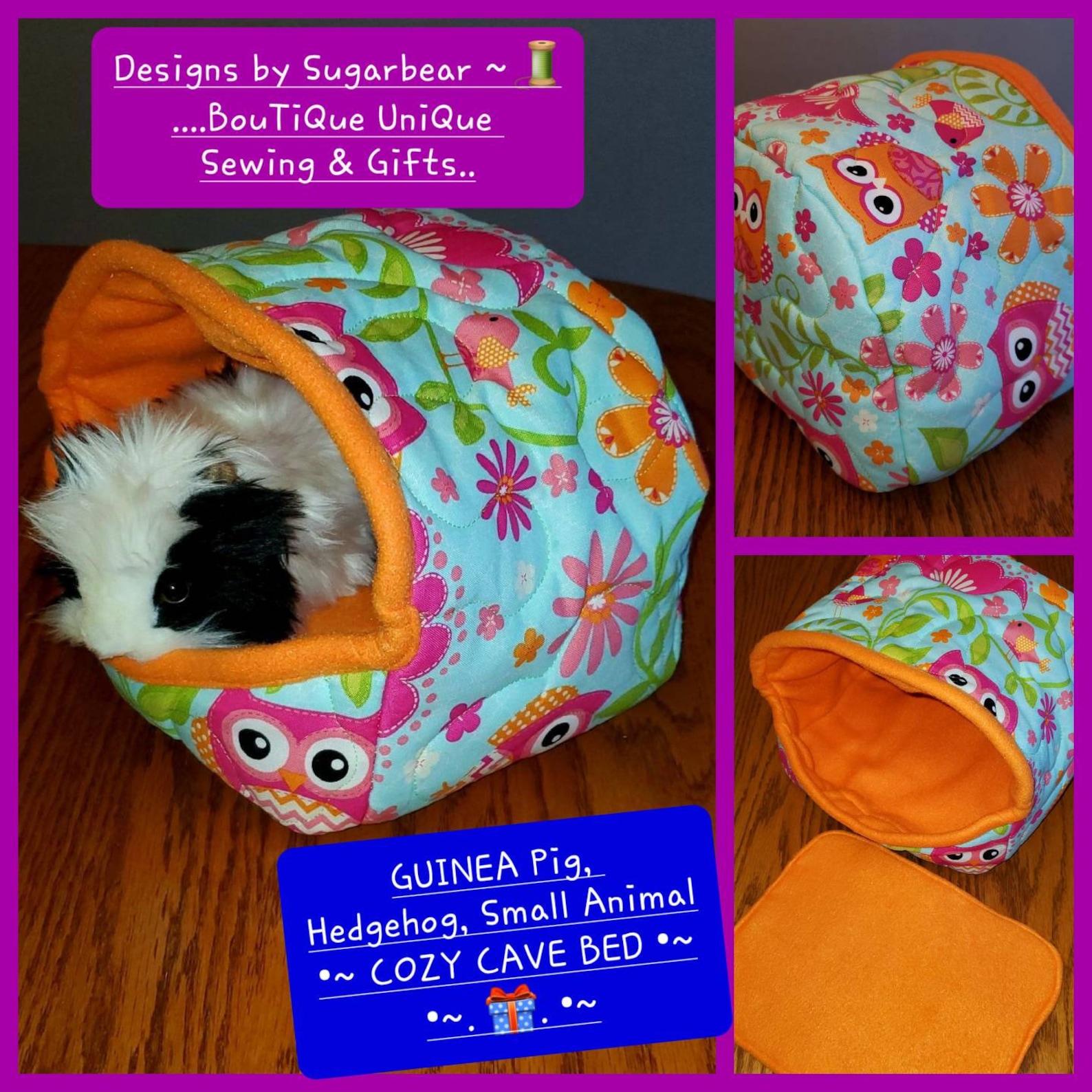 Guinea Pig Cozy Cave Bed Hidey Pigloo Bright Fun Colors Ready | Etsy