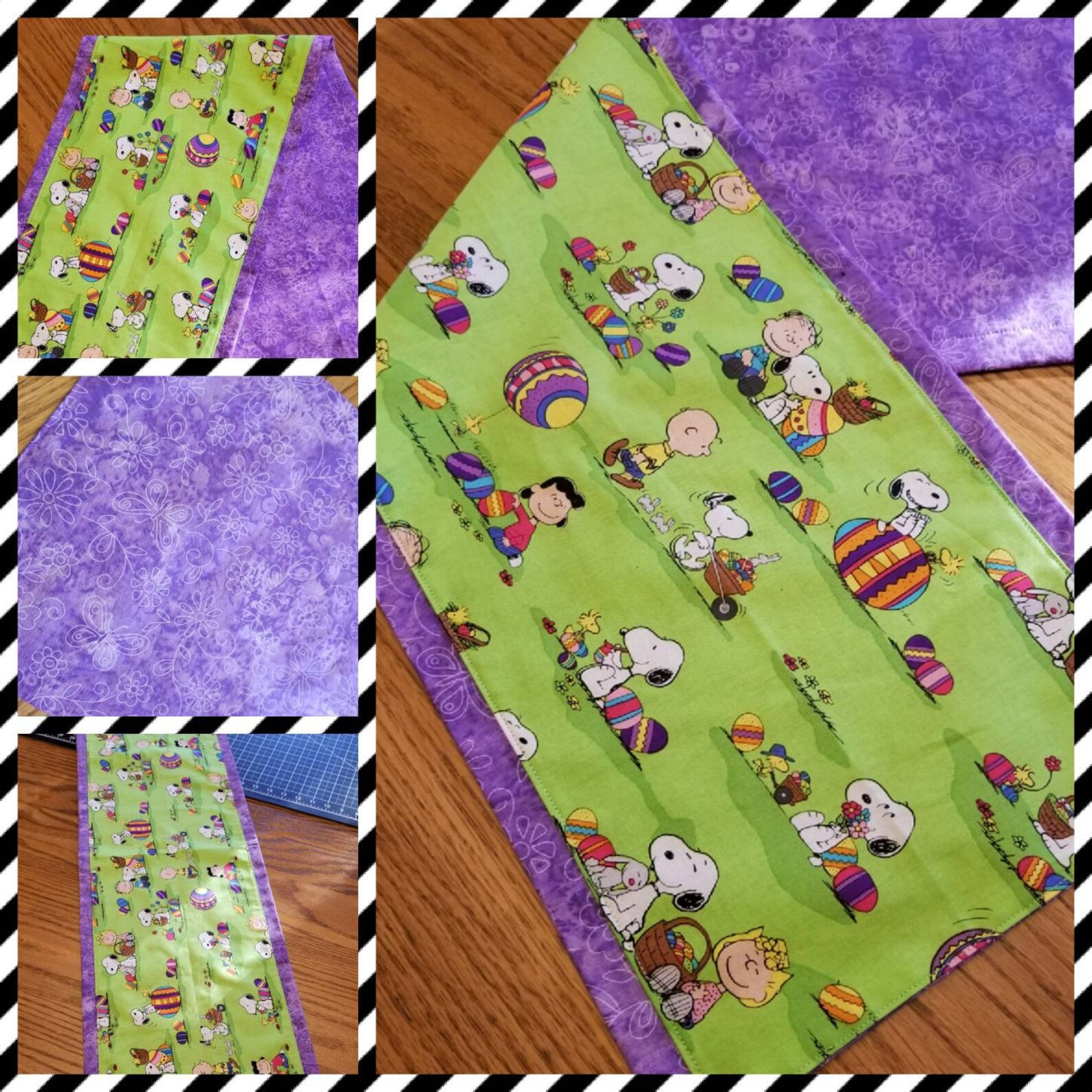 Easter Snoopy Woodstock & Gang Table Runner Beautiful Colors - Etsy