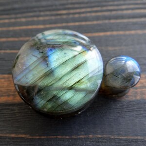 Labradorite Plugs and Tunnels Moonstone Plug 00 Gauges 0g Plugs Organic ...