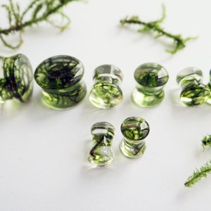 Moss Plugs Eco Resin Plugs Gender Neutral Jewelry Green Plugs and ...