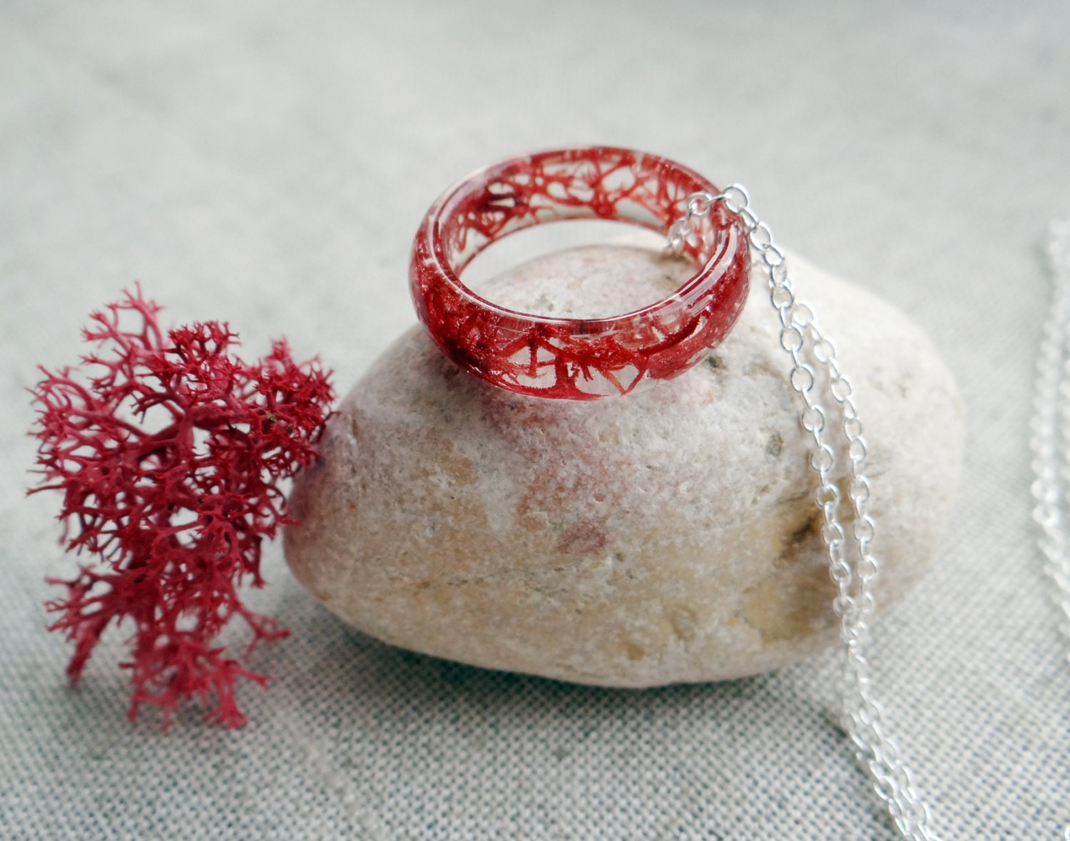 Burgundy Moss Ring for Men Nature Ring Resin Ring for Women - Etsy