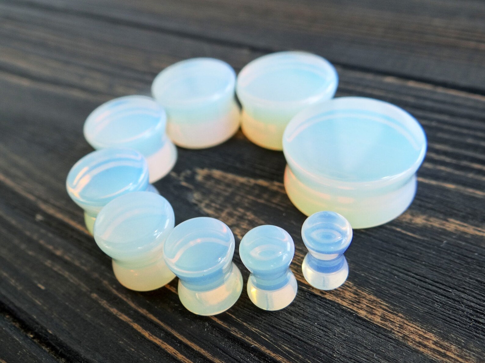 Opalite Plugs Gauges Clear Plugs 4g Plugs 2g Gauges 0g Tunnels | Etsy