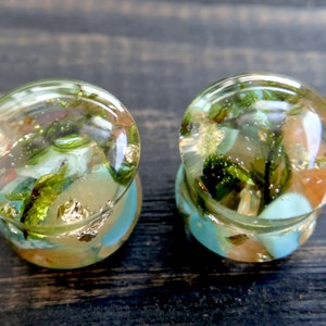 Turquoise Plug Earrings Orange Aventurine Plugs and Tunnels Stone Plugs ...