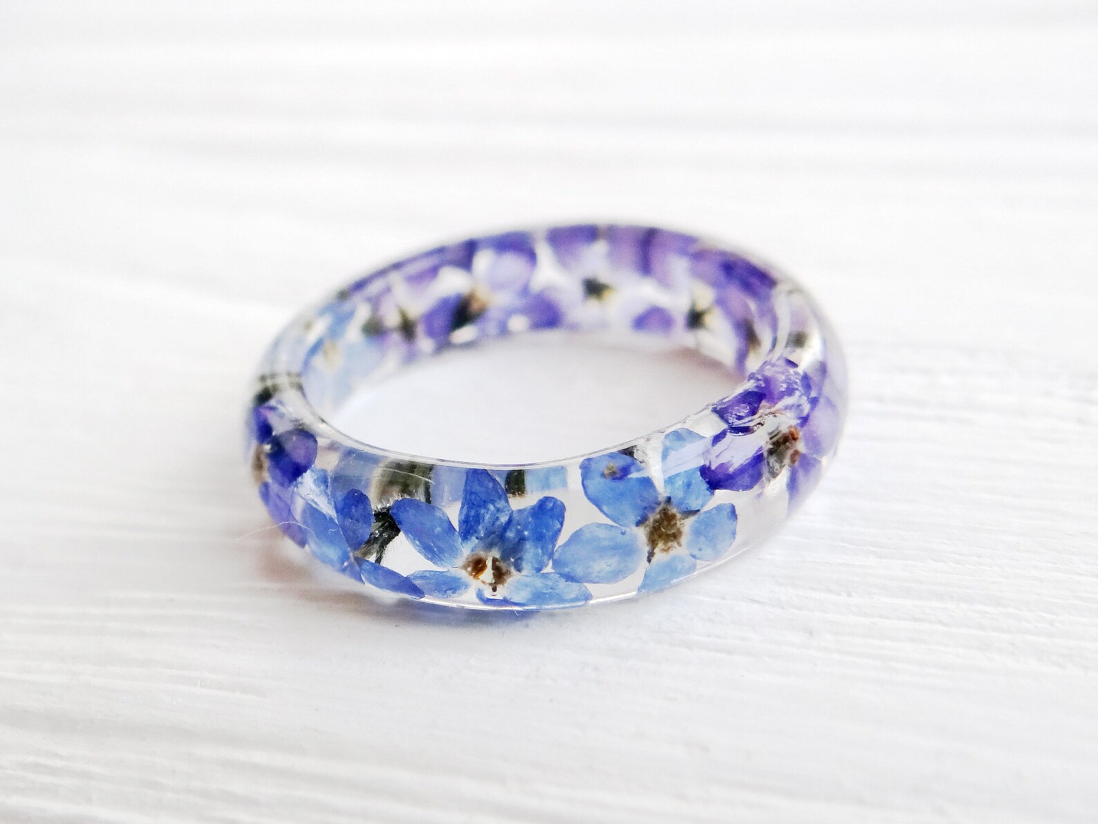 Forget-me-not Ring Nature Ring Promise Ring for Couple Forest | Etsy