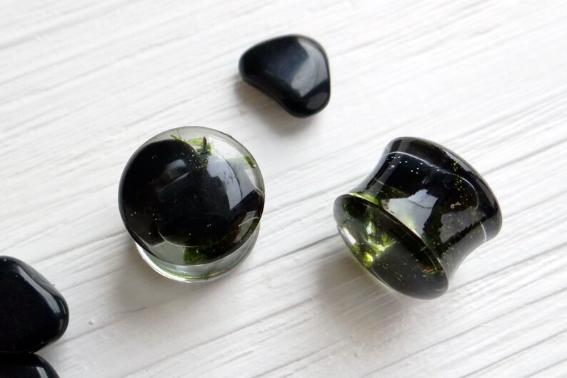 Obsidian Plugs Gauges Genuine Stone Plugs 00g Onyx Plugs and | Etsy