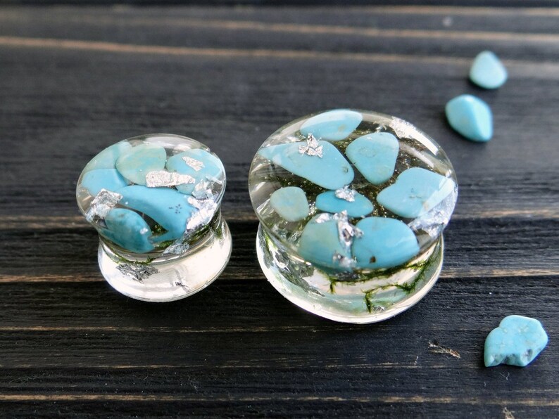Turquoise Gauges Turquoise Plugs December Birthstone Jewelry - Etsy