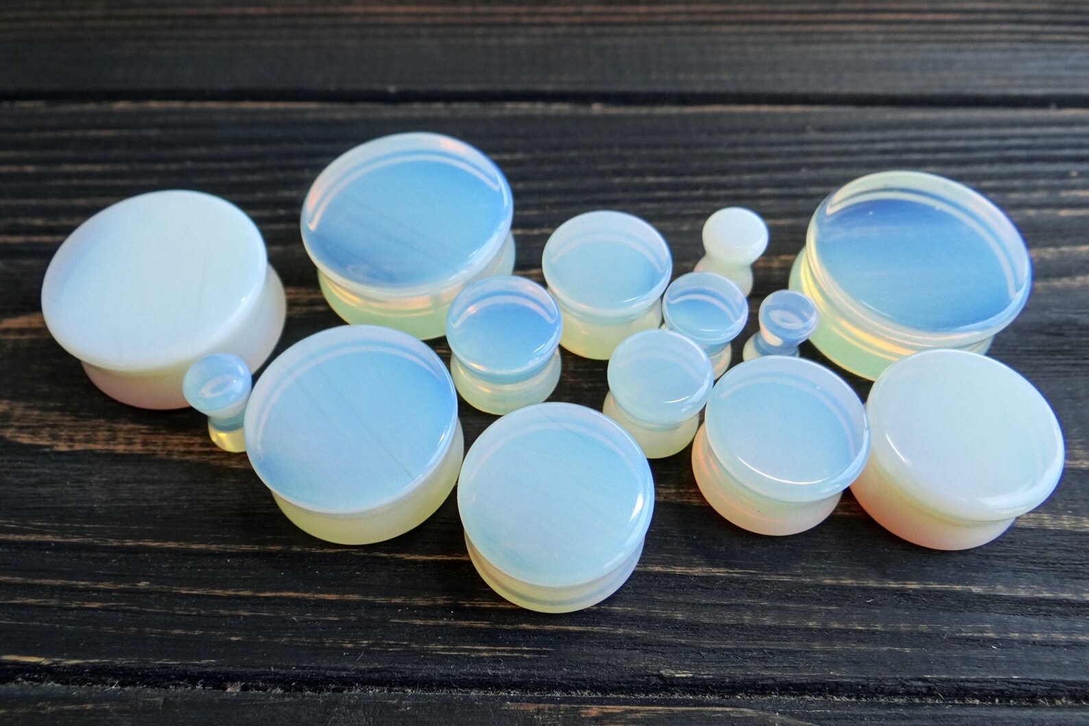 Opalite Plugs Gauges Clear Plugs 4g Plugs 2g Gauges 0g Tunnels | Etsy