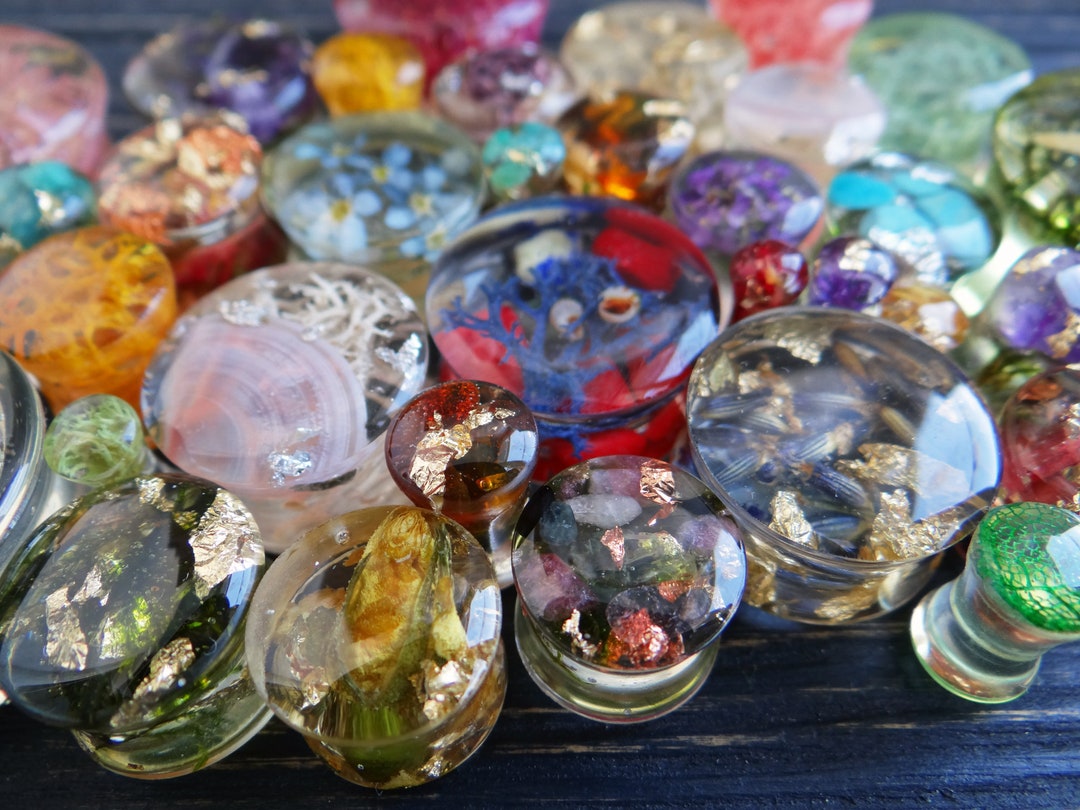 CUSTOM PLUGS Made for You Custom Ear Gauges and Tunnels Floral Plugs ...