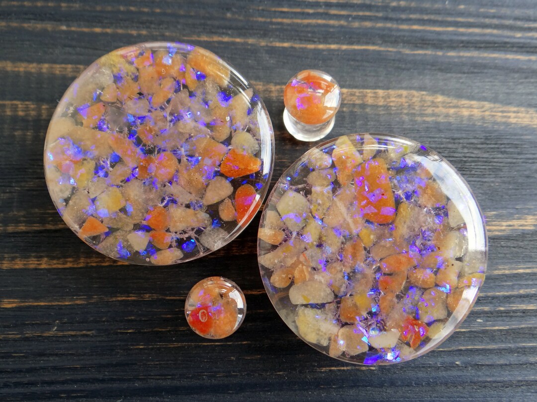 Jade Plugs and Tunnels Aventurine Plugs Gauges Sparkle Plugs Resin Plug ...