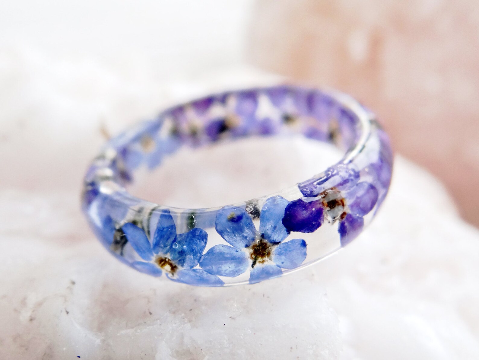 Forget-me-not Ring Nature Ring Promise Ring for Couple Forest - Etsy