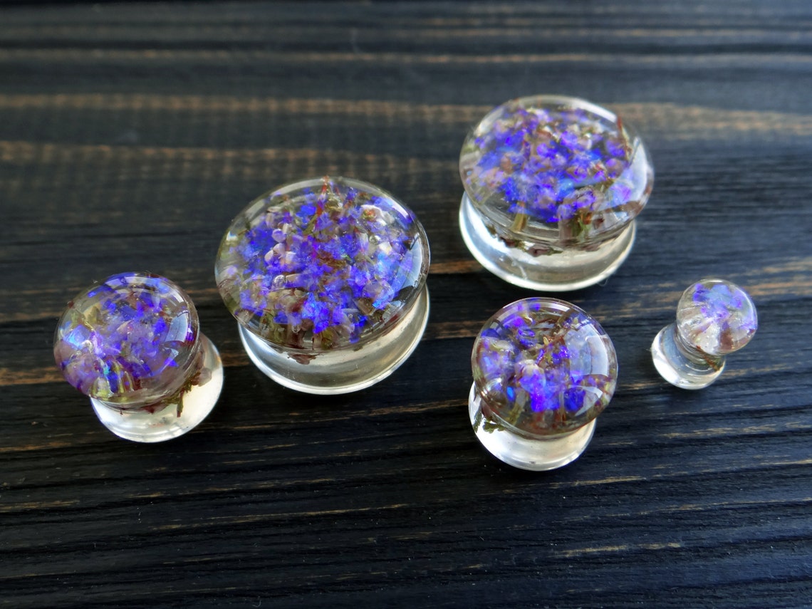 Heather plugs Sparkle plugs 4g gauges 2g plugs 0 gauge | Etsy