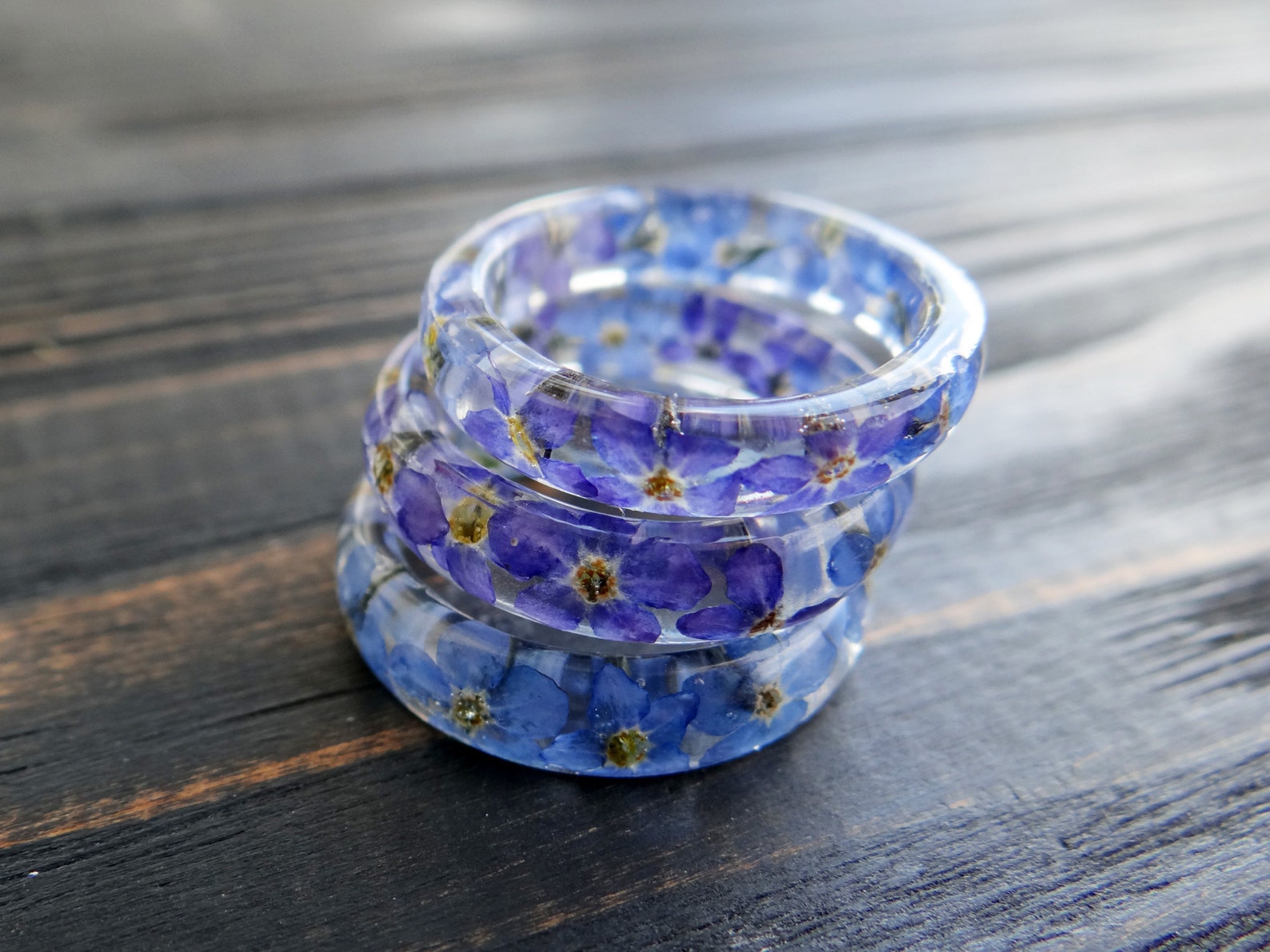 Forget-me-not Ring Nature Ring Promise Ring for Couple Forest | Etsy