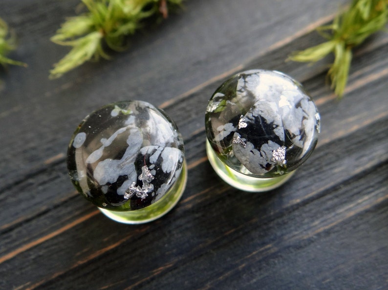 Obsidian plug earrings Stone plugs 0g 10mm plug and tunnel | Etsy