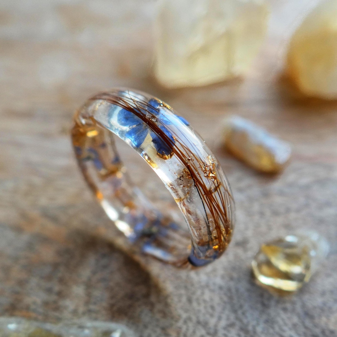 Custom Personalized Ring: Pet Memorial, Fur, Feather, Ash, Pet Loss ...