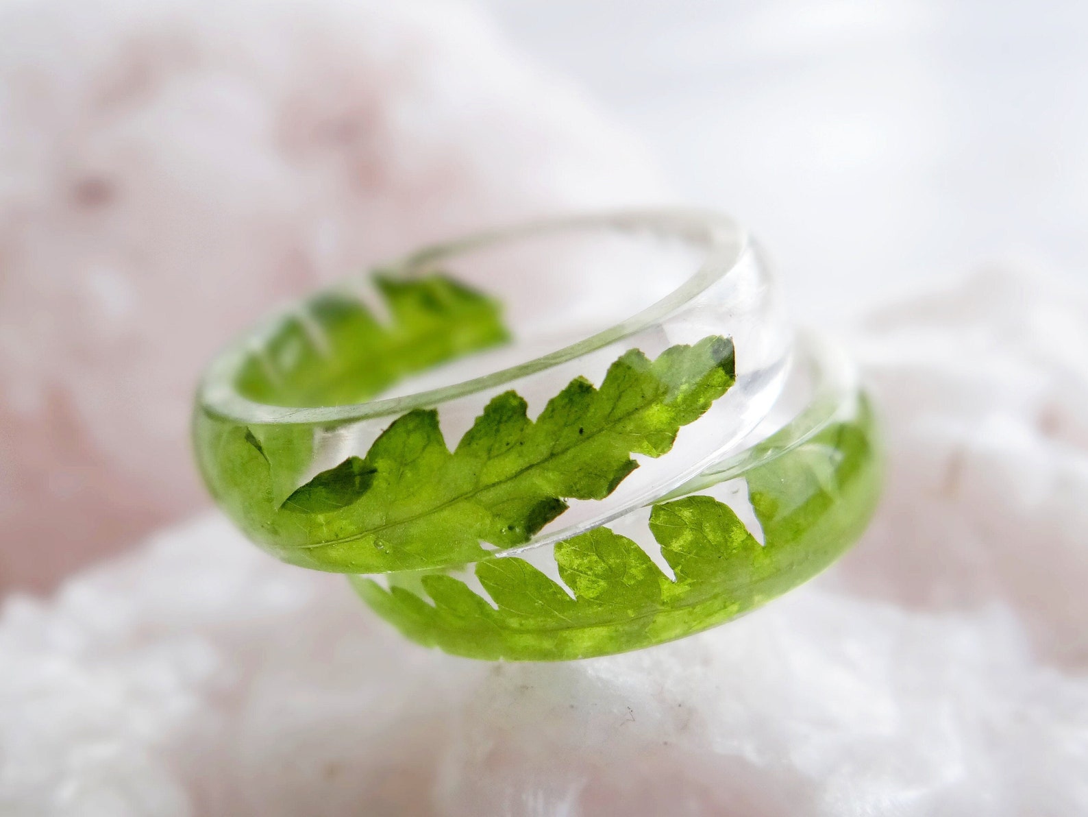 Clear Ring Resin Ring Fern Ring Negative Space Engagement Ring - Etsy