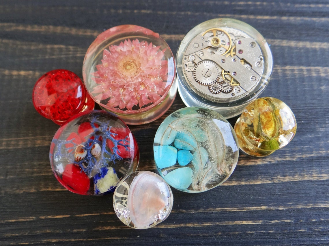 CUSTOM PLUGS Made for You Custom Ear Gauges and Tunnels Floral | Etsy