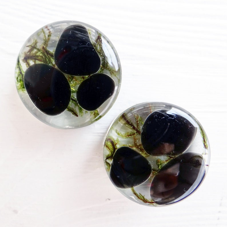 Obsidian Plugs Gauges Genuine Stone Plugs 00g Onyx Plugs and | Etsy