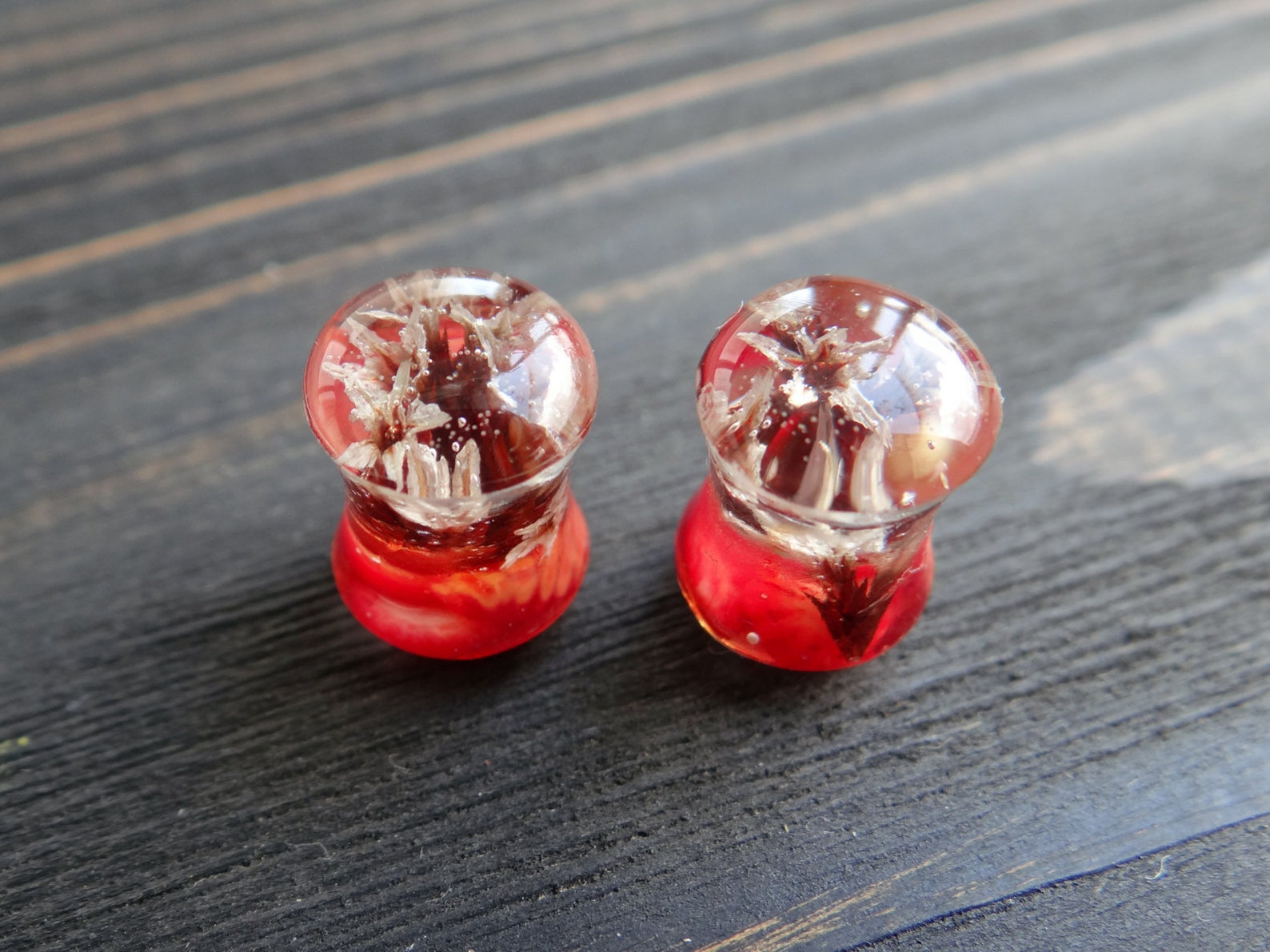 Stone Plugs 00g Coral Plugs Floral Plugs Double Sided Plug - Etsy