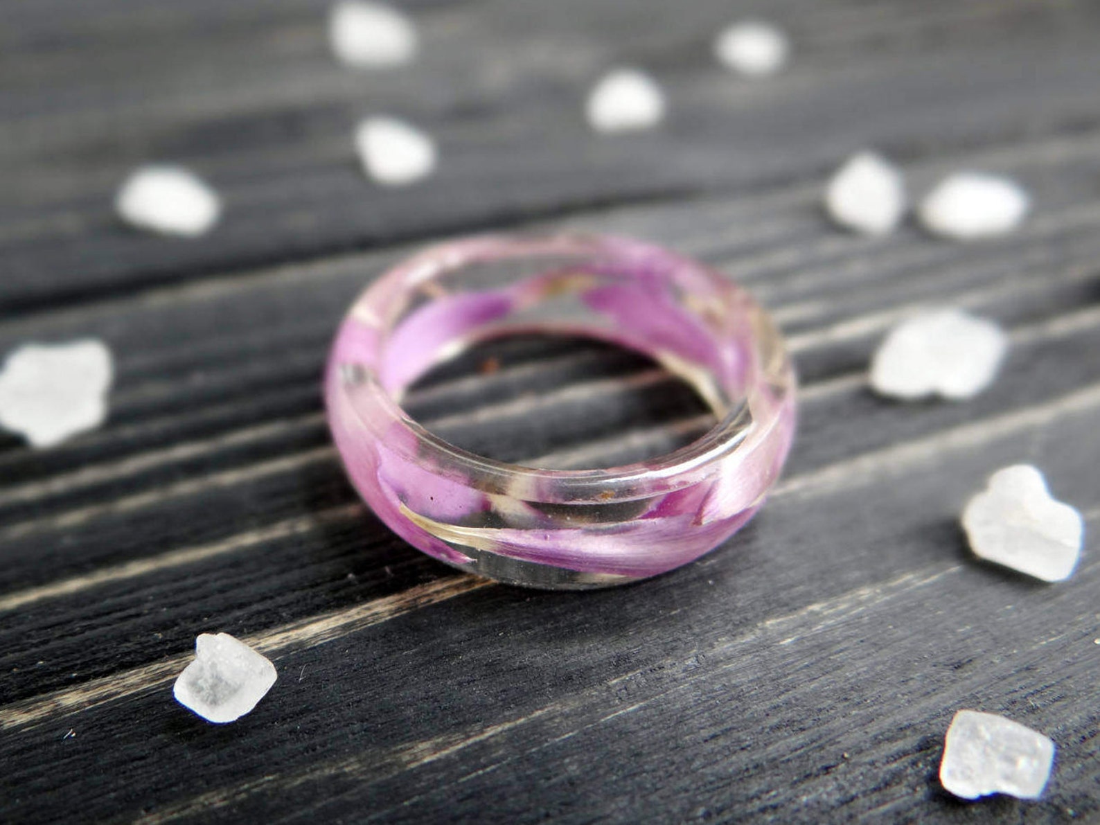 Pressed Flower Resin Ring Everlasting Flower Ring Promise Ring - Etsy
