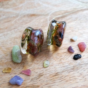 Watermelon Tourmaline Plugs Gauge Earrings October Birthstone Jewelry ...