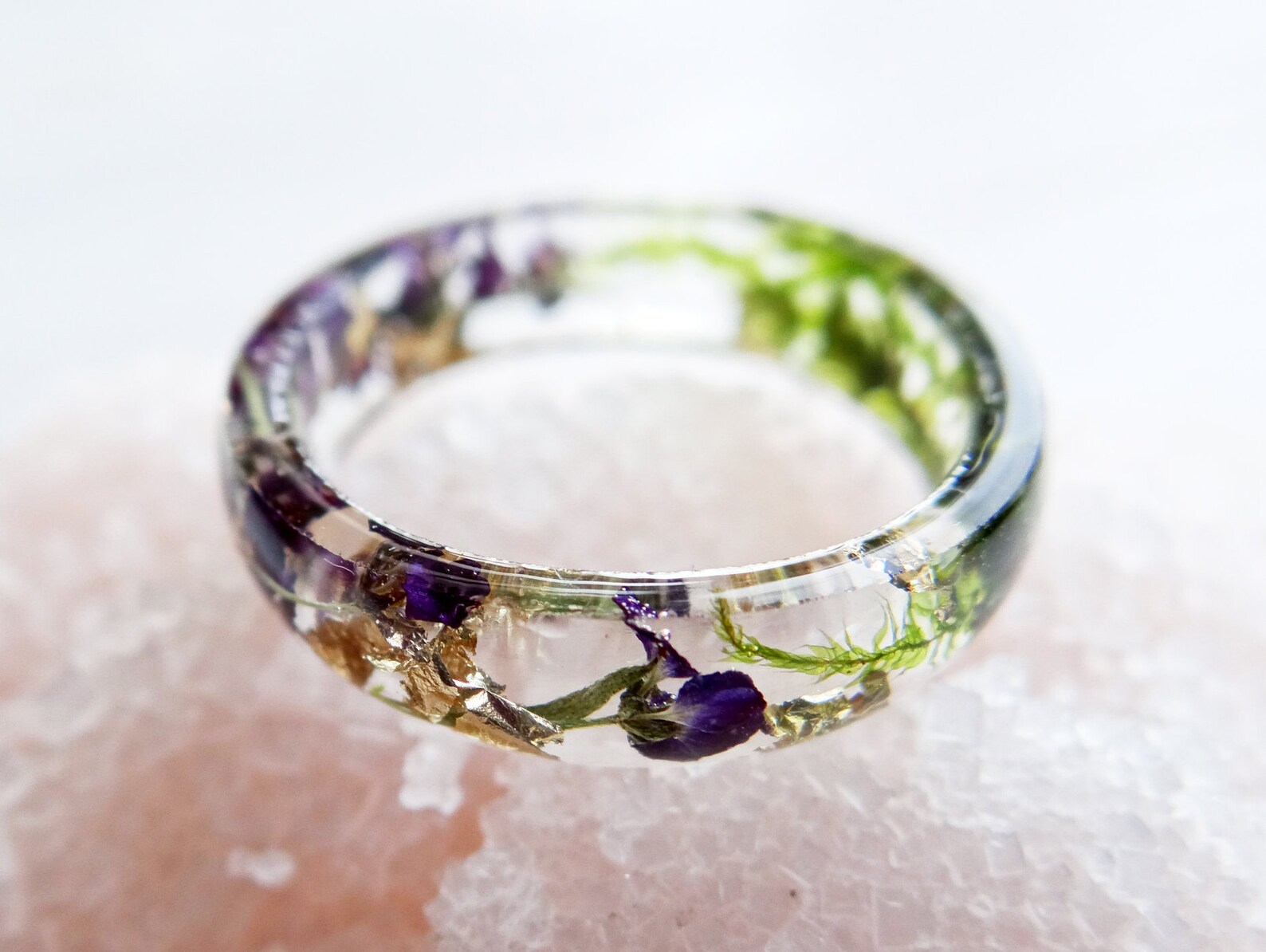 Purple Flowers Ring Promise Ring for Couples Anniversary Gift | Etsy