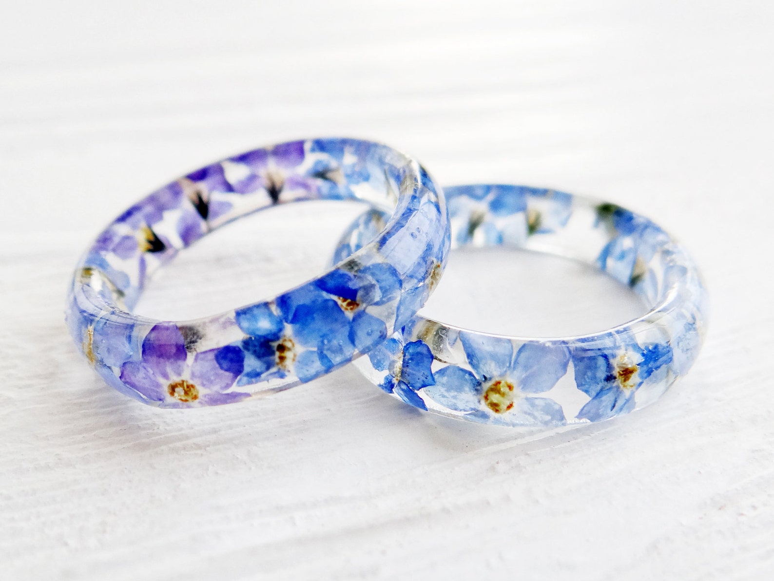 Forget-me-not Ring Nature Ring Promise Ring for Couple Forest - Etsy