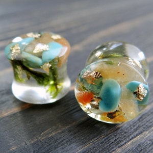 Turquoise Plug Earrings Orange Aventurine Plugs and Tunnels Stone Plugs ...