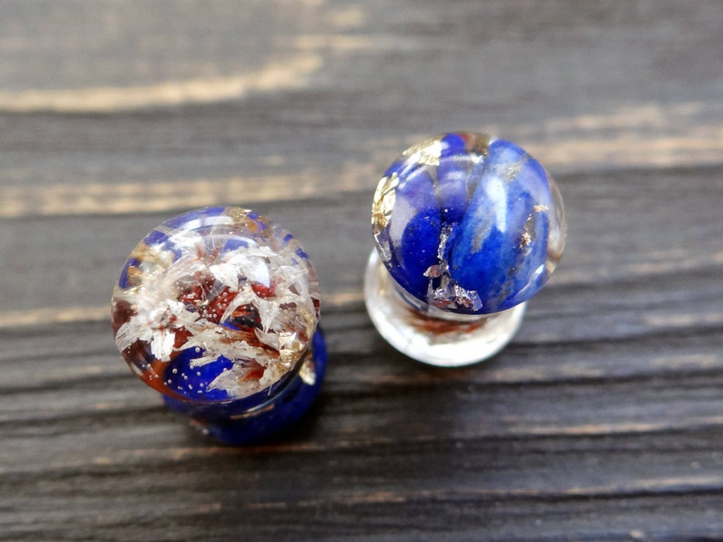 Lapis Lazuli Plugs Double Sided Plug Mismatched Earrings Baby - Etsy