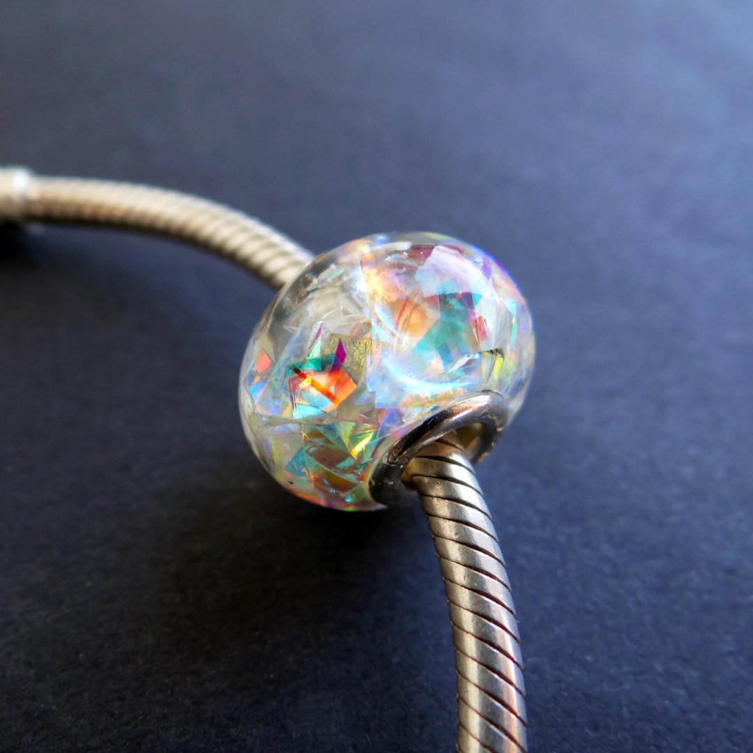 Aurora Borealis BEADS Large Hole Macrame Bead Fire Opal Imitation ...