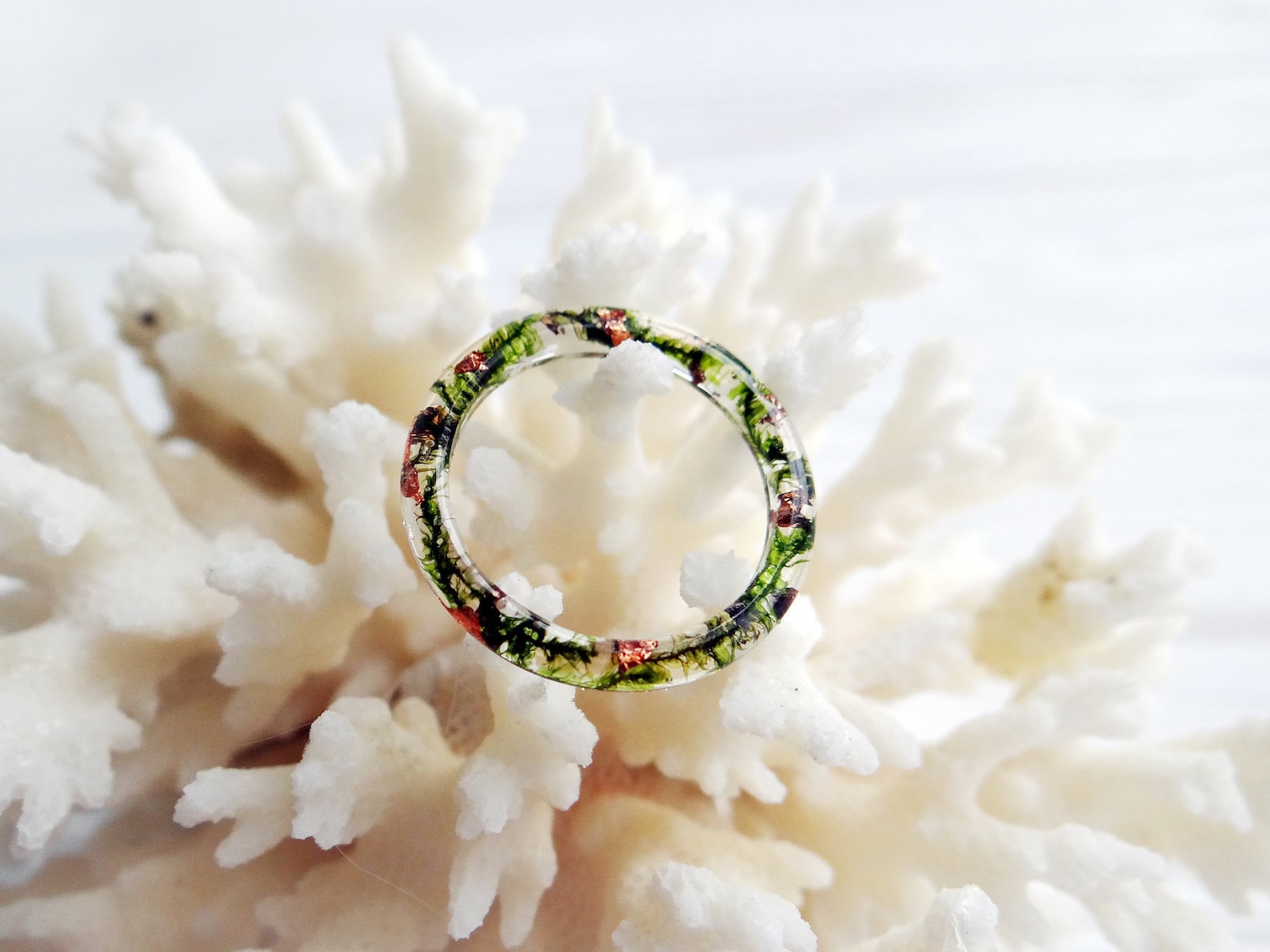 Tiny Rings Thin Ring Moss Jewelry Moss Ring Stacking Rings Set - Etsy