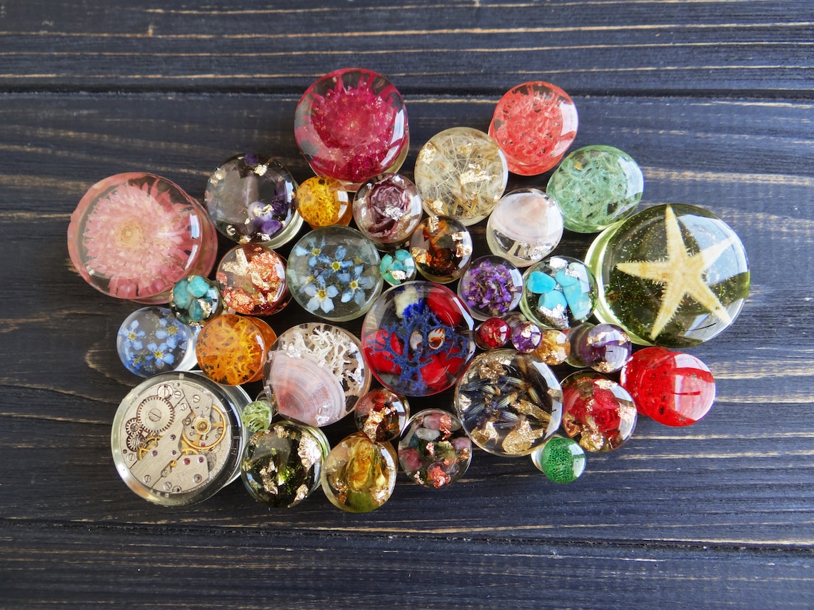 CUSTOM PLUGS Made for You Custom Ear Gauges and Tunnels Floral | Etsy