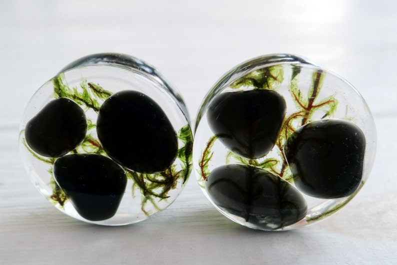 Obsidian Plugs Gauges Genuine Stone Plugs 00g Onyx Plugs and | Etsy