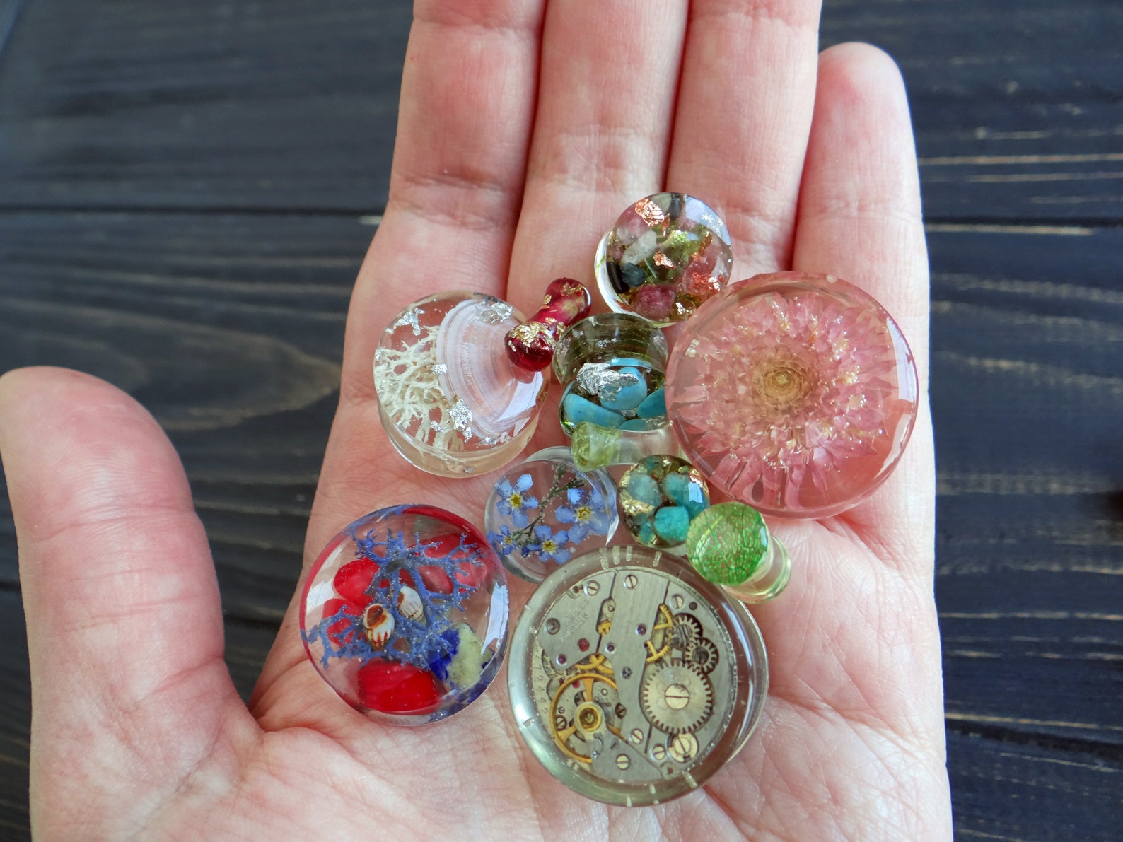 CUSTOM PLUGS Made for You Custom Ear Gauges and Tunnels Floral | Etsy