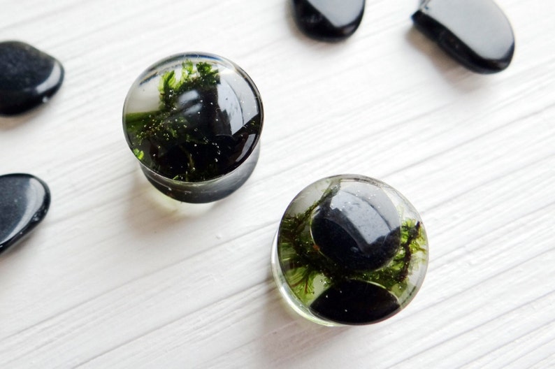 Obsidian Plugs Gauges Genuine Stone Plugs 00g Onyx Plugs and | Etsy