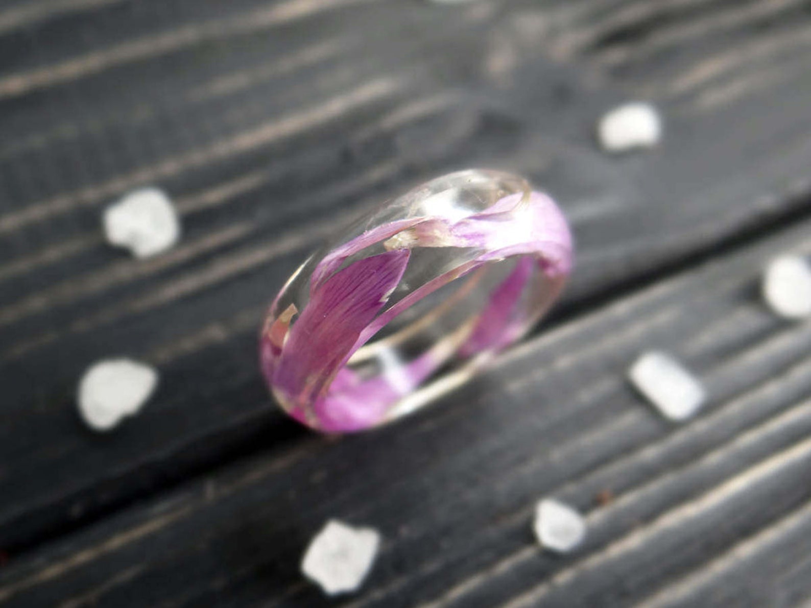 Pressed Flower Resin Ring Everlasting Flower Ring Promise Ring - Etsy