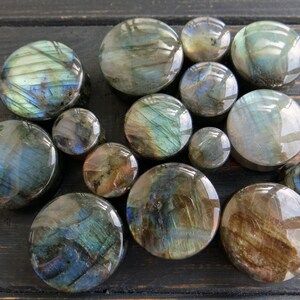 Labradorite Plugs and Tunnels Moonstone Plug 00 Gauges 0g Plugs Organic ...