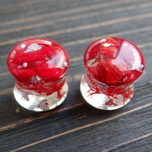 Red Plugs Genuine Coral Plugs Gauges 00 Ear Plug Stone Plugs and ...