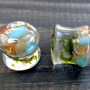 Turquoise Plug Earrings Orange Aventurine Plugs and Tunnels Stone Plugs ...