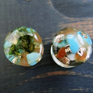 Turquoise Plug Earrings Orange Aventurine Plugs and Tunnels Stone Plugs ...