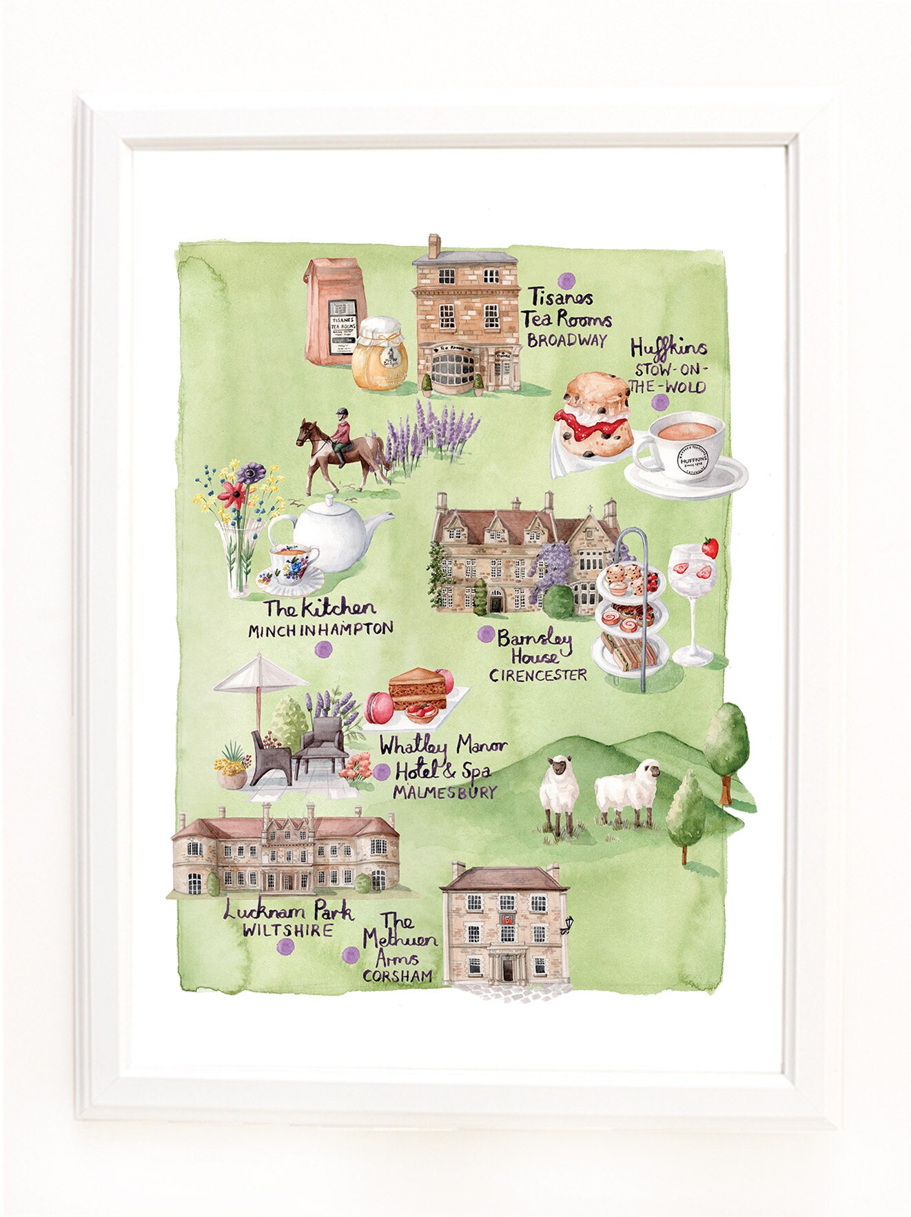Map of Afternoon Teas in the Cotswolds. Signed Limited Edition - Etsy