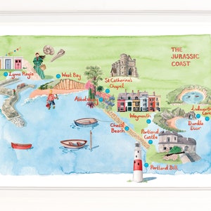 Map of the Jurassic Coast. Signed Limited Edition Giclee Print - Etsy UK