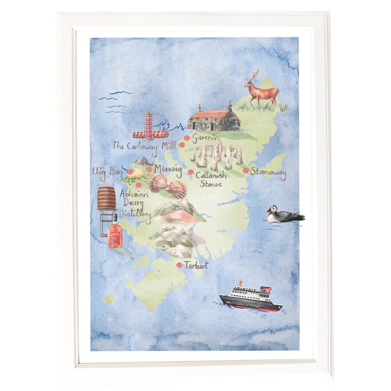 Map of the Isle of Lewis and Harris. Signed Limited Edition Giclee ...