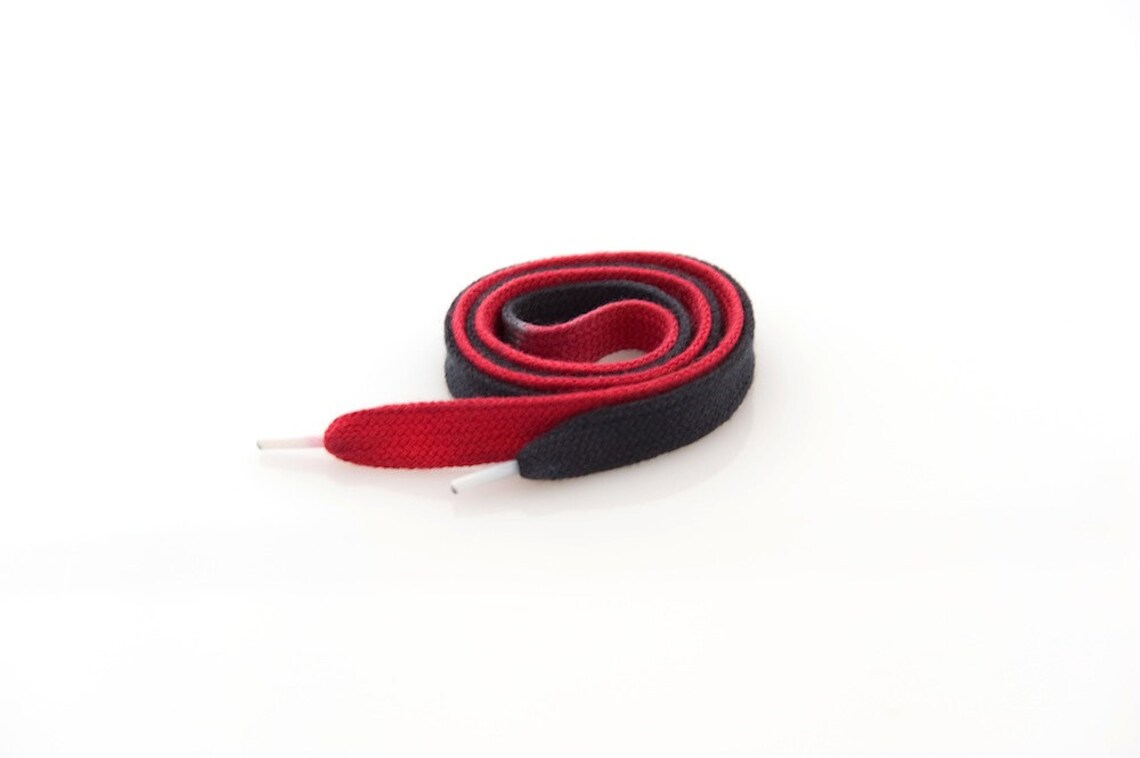 Black & Red Custom Bi-colored Shoelace BEST SELLER - Etsy