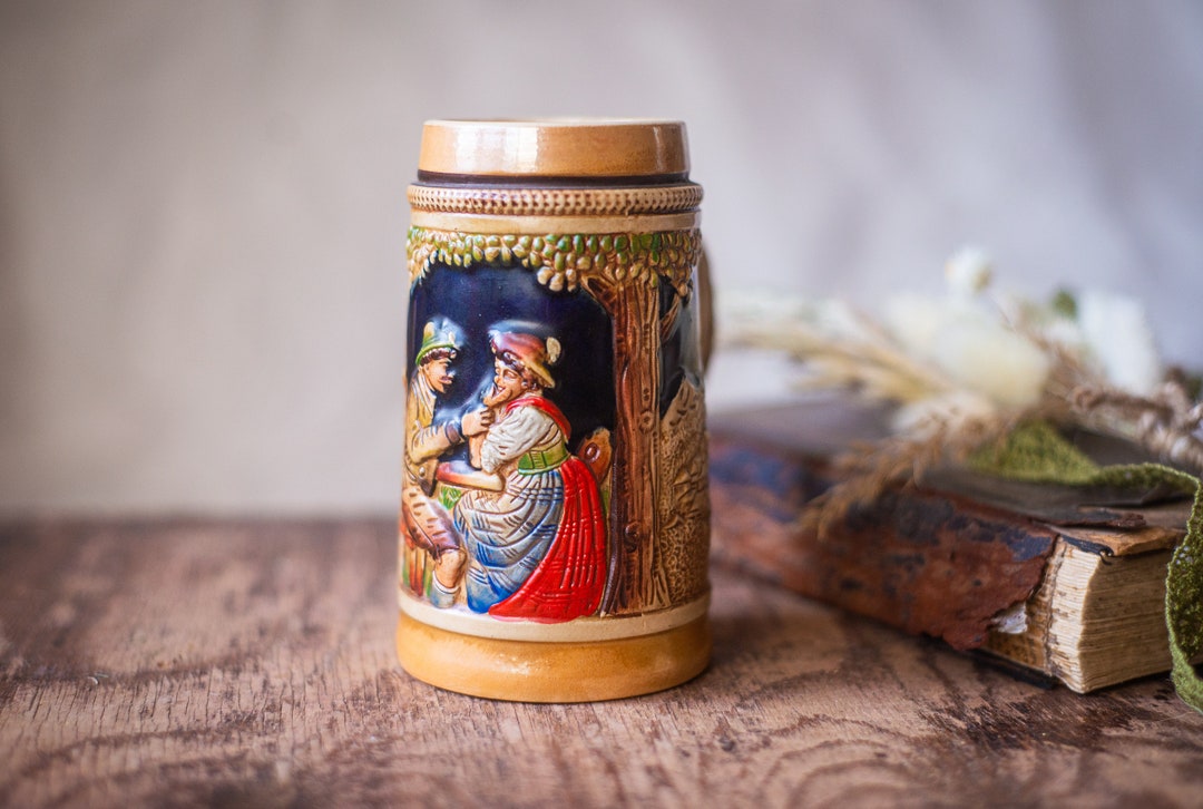 Vintage Ceramic Beer Mug, Traditional Folk Germany 3D Ceramic Decor ...